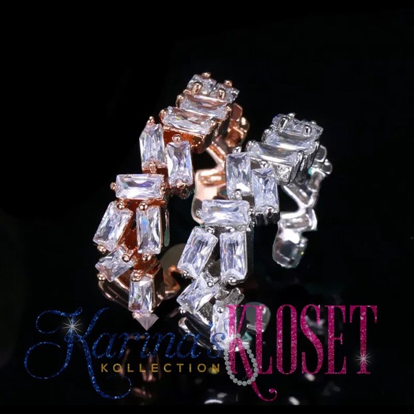 Jewelry | Karinas Trapezoid Knuckle Bling Crystal Ring | Poshmark